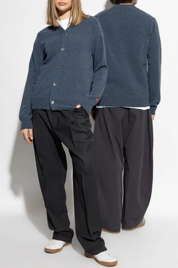 Play Comme Des Garcon Cardigan With Logo Patch - Blue
