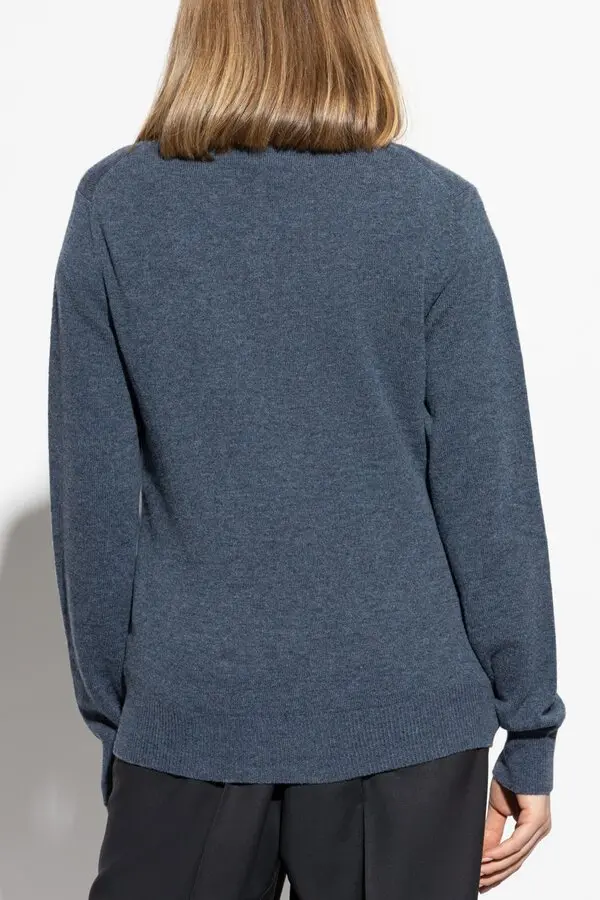 Play Comme Des Garcon Cardigan With Logo Patch - Blue