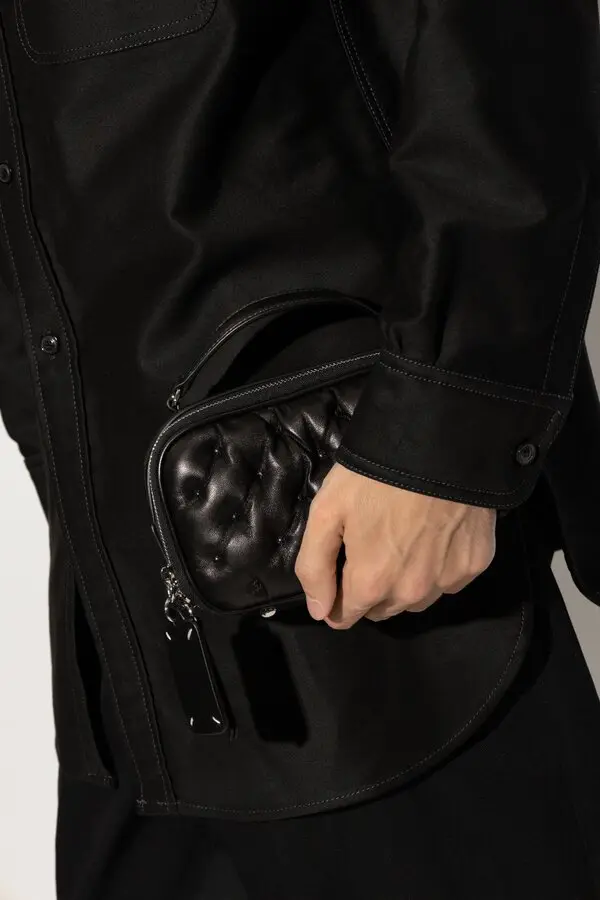 MAISON MARGIELA Quilted Leather Shoulder Bag - Black