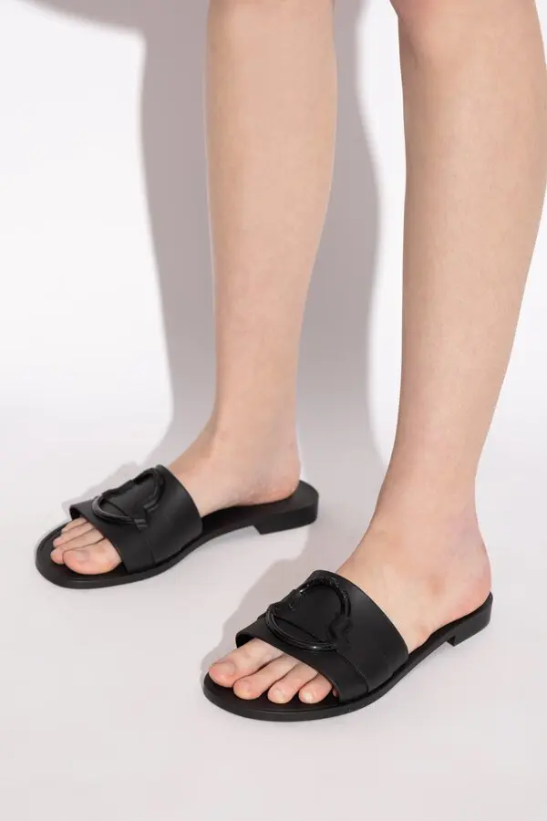 Moncler Slides With Logo - Black | Editorialist display picture 2