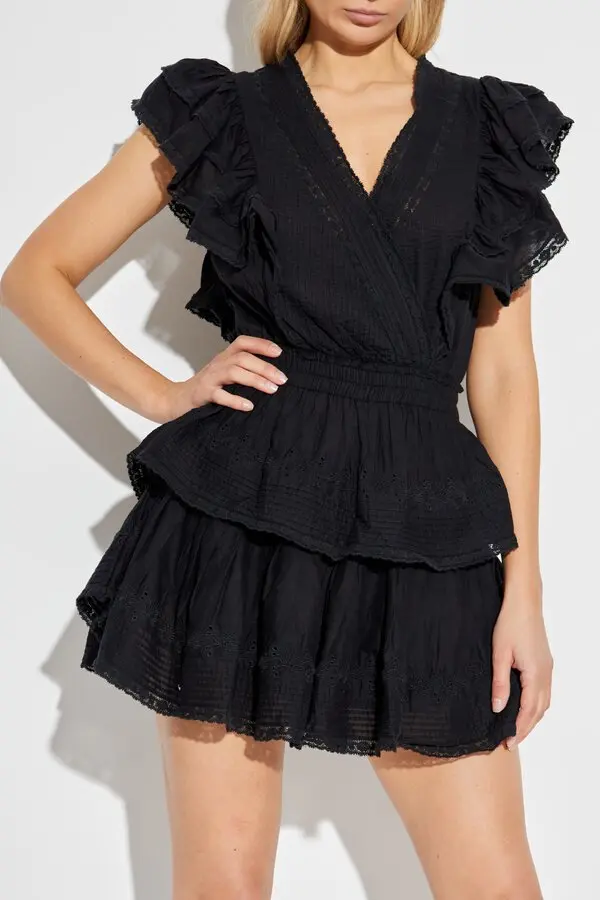LoveShackFancy Gwen Mini Dress - Black