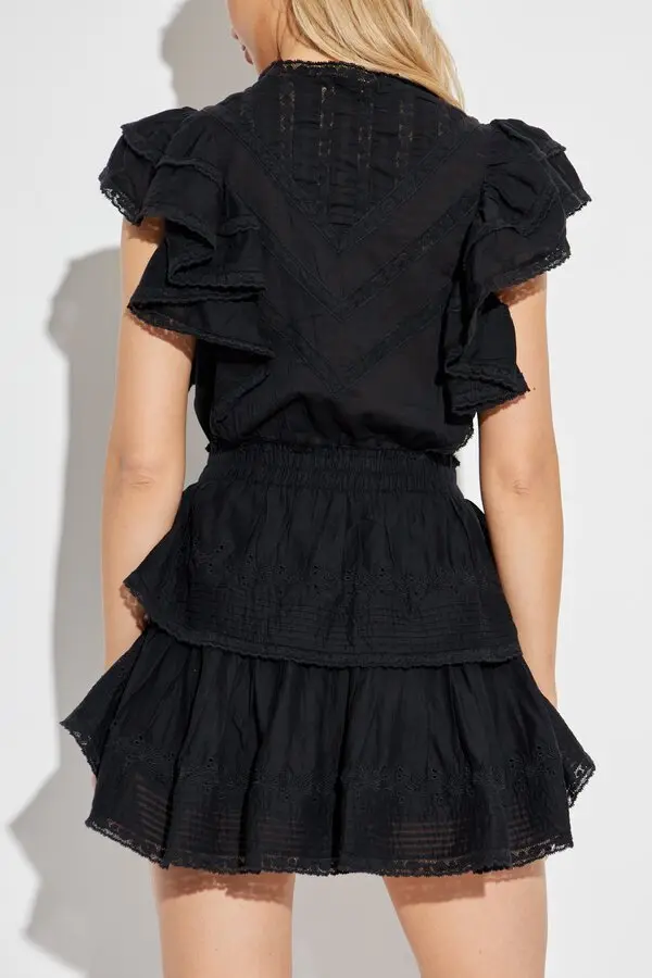 LoveShackFancy Gwen Mini Dress - Black