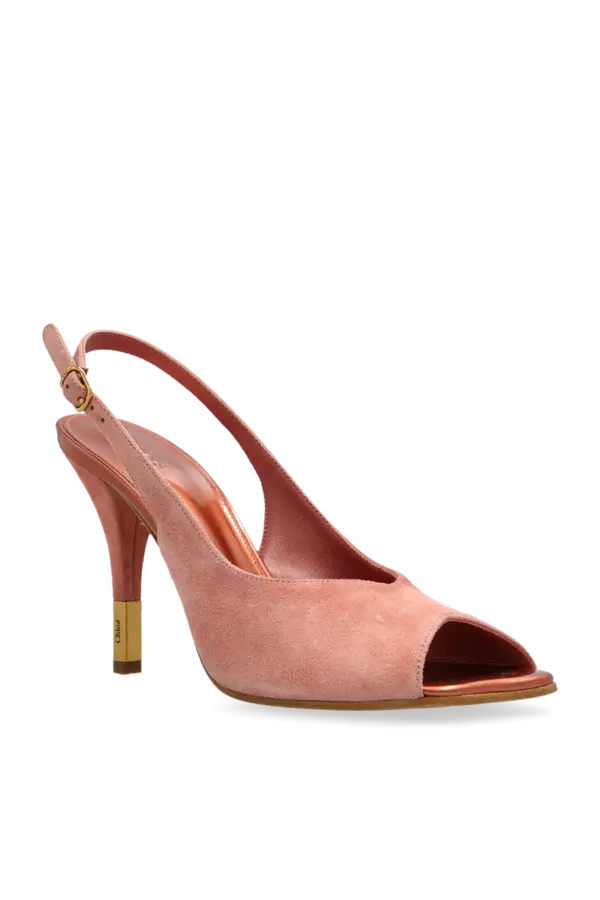 Chloé Flower Heeled Slingback Shoes