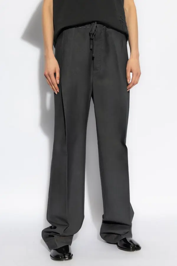 MAISON MARGIELA Creased Pleated Trousers - Grey