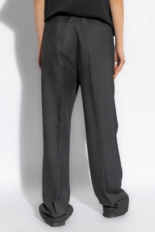 MAISON MARGIELA Creased Pleated Trousers - Grey