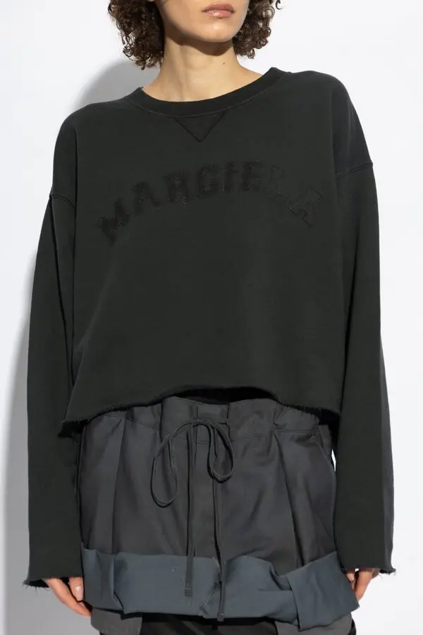 MAISON MARGIELA Sweatshirt With Embroidered Logo - Black