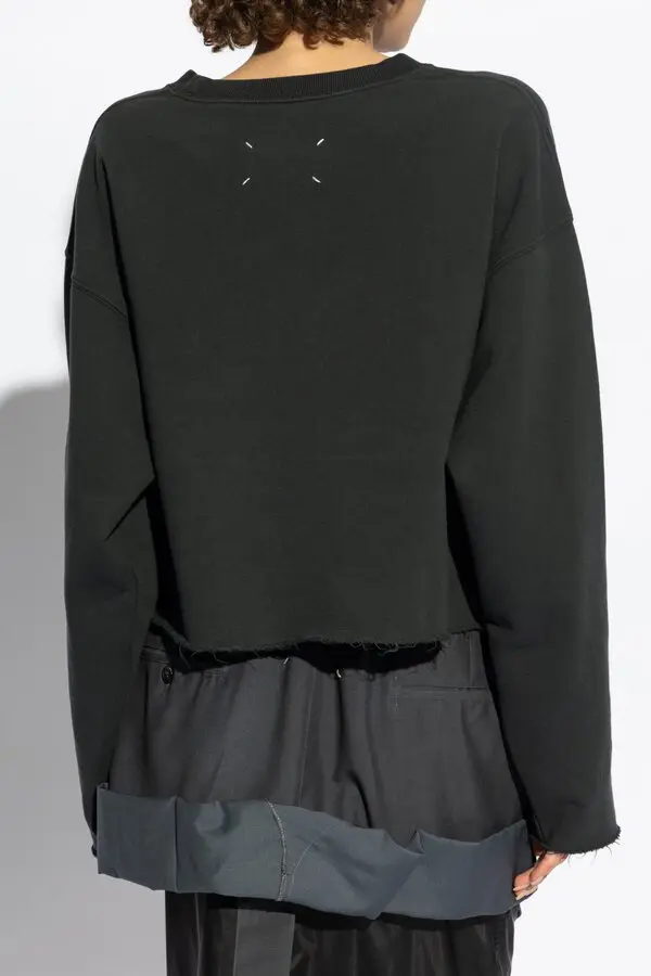MAISON MARGIELA Sweatshirt With Embroidered Logo - Black