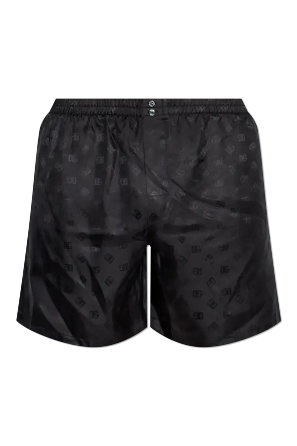 Dolce & Gabbana Silk Jacquard Monogram Shorts