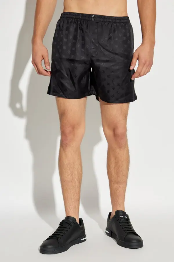 Dolce & Gabbana Silk Jacquard Monogram Shorts