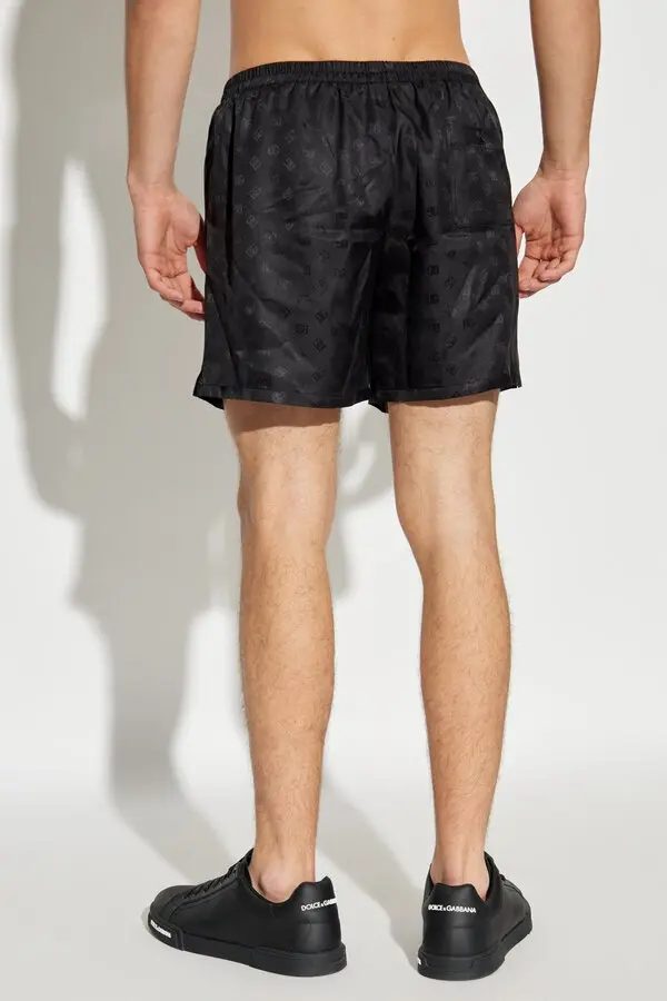 Dolce & Gabbana Silk Jacquard Monogram Shorts