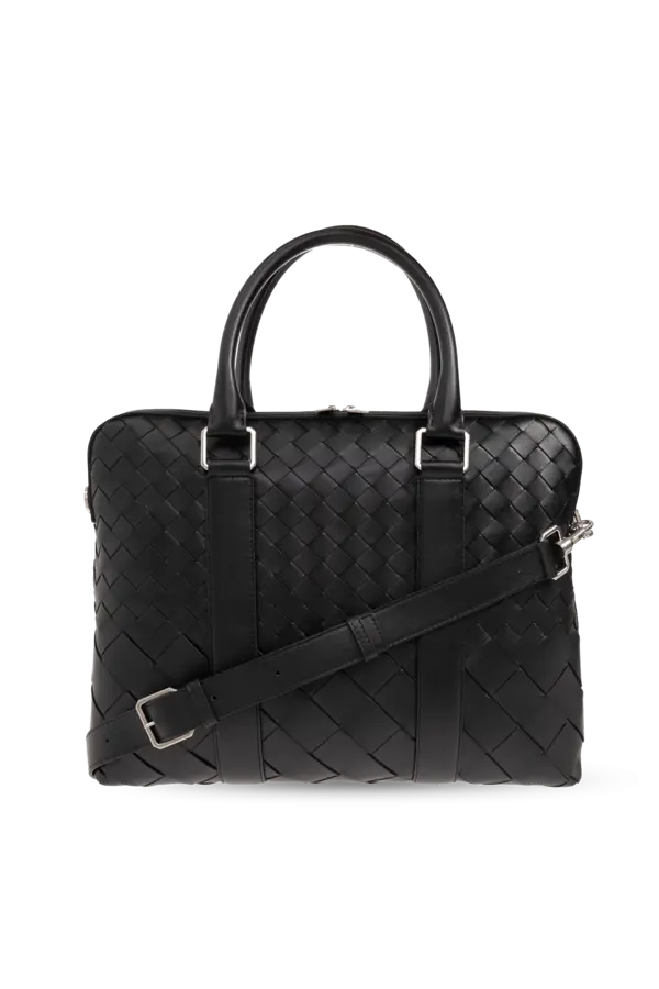 Bottega Veneta Intrecciato Leather Briefcase - Black