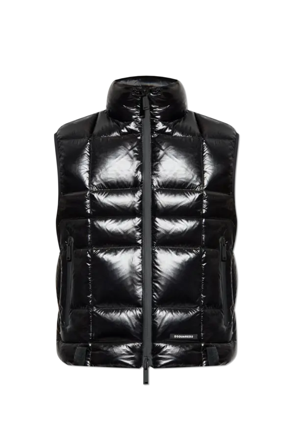 Dsquared2 Padded Down Gilet With Stand-up Collar - Black