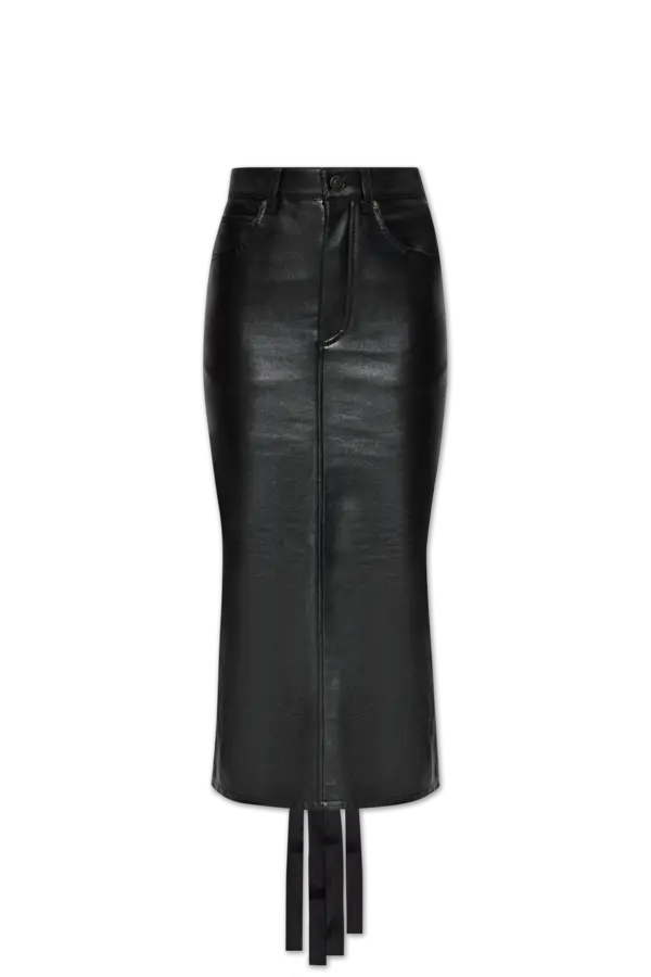 Balenciaga Lambskin Leather Midi Skirt