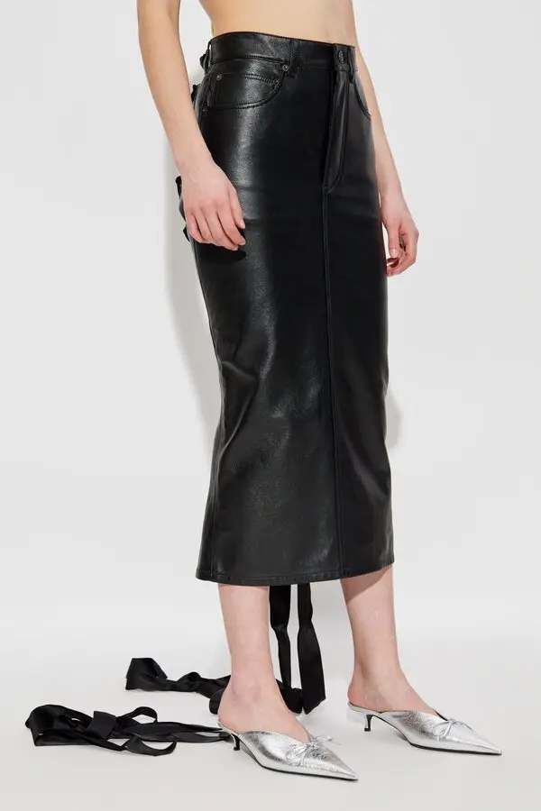 Balenciaga Lambskin Leather Midi Skirt