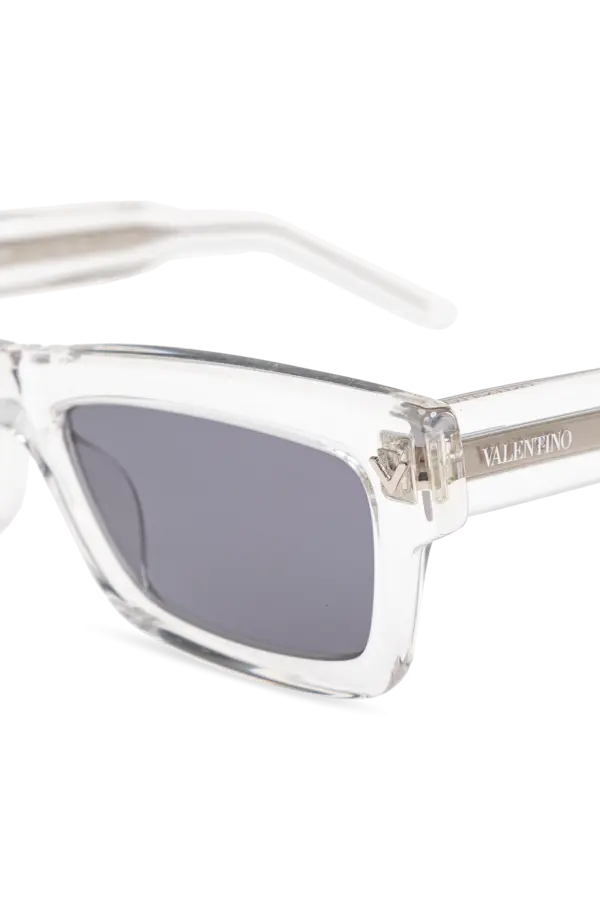 Valentino Garavani Rectangular Sunglasses With Logo - White