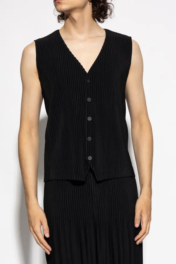 Issey Miyake Pleated Vest - Black