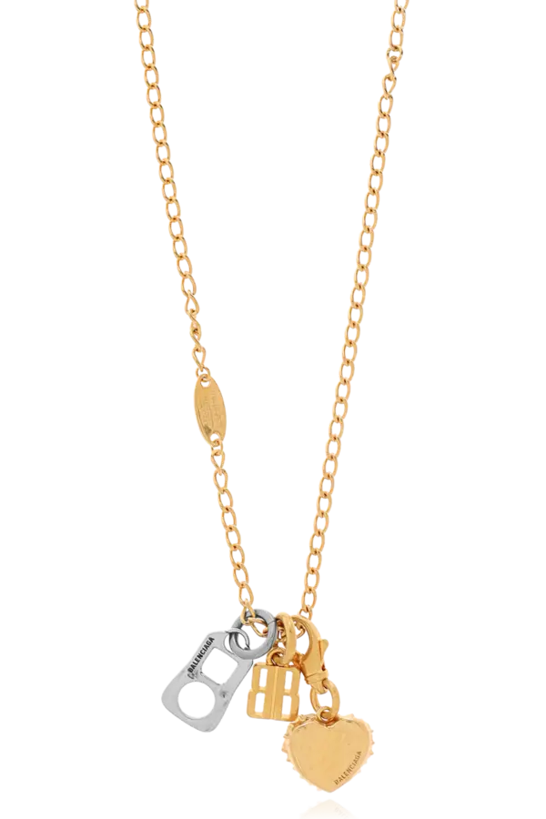 Balenciaga Pendant Necklace With Charms - Gold