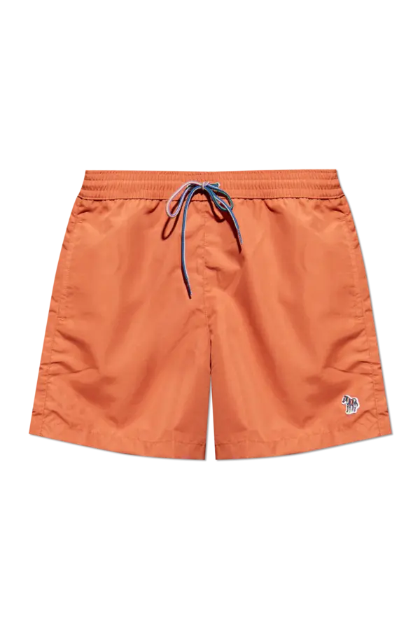 Paul Smith Swim Shorts With Logo Patch - Orange