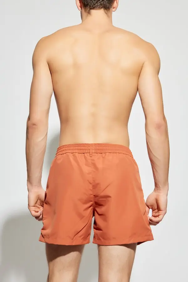 Paul Smith Swim Shorts With Logo Patch - Orange