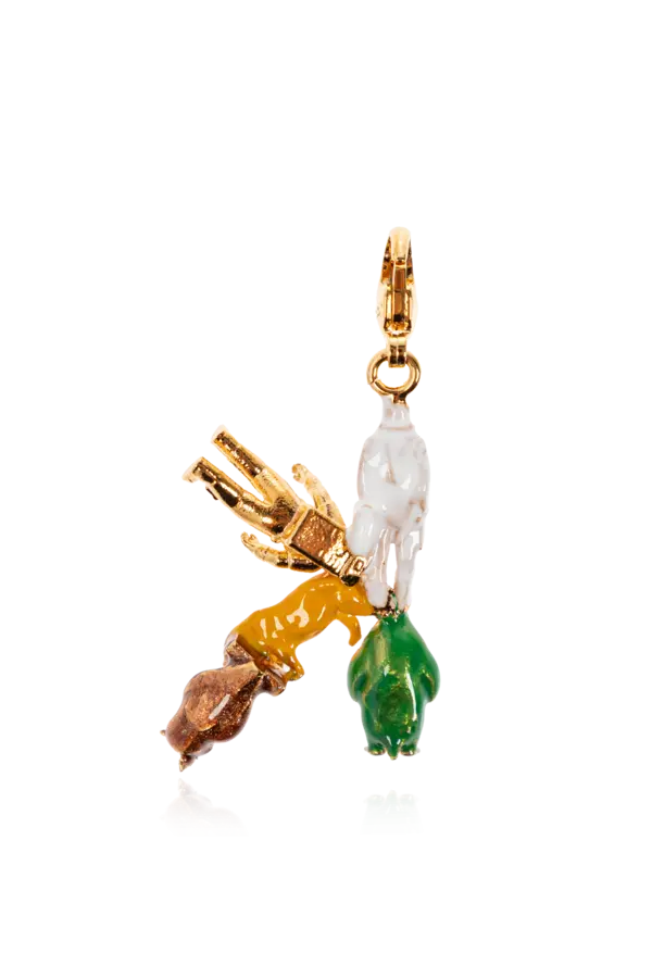Marni Brass Pendant With Enamel Letter "k - Multicolour
