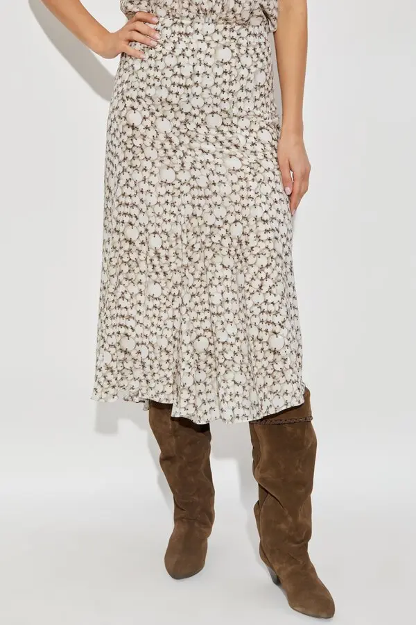Isabel Marant Hortensia Floral Silk Midi Skirt
