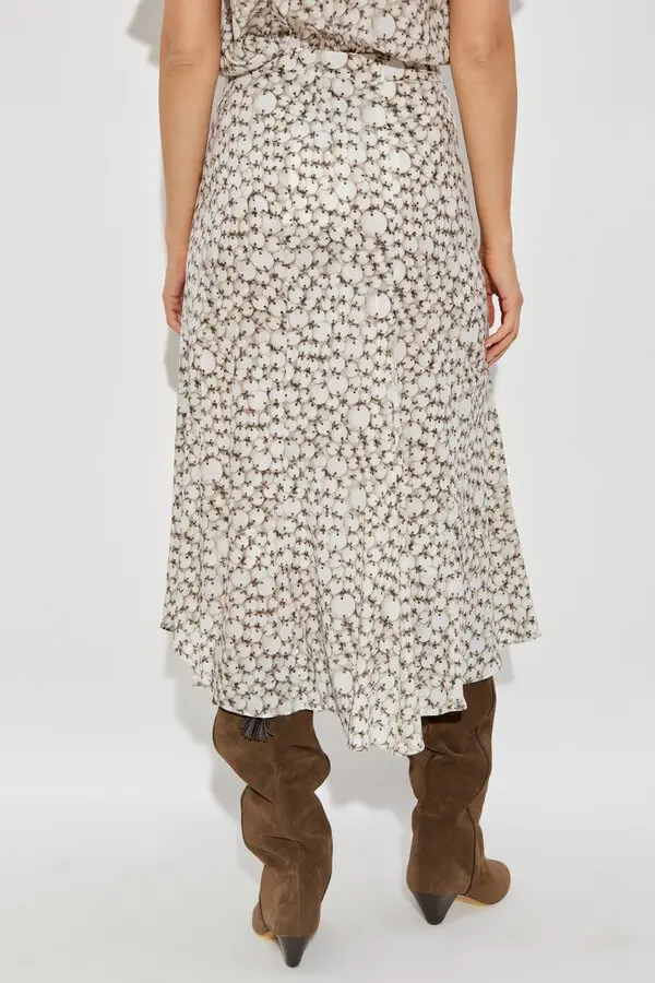 Isabel Marant Hortensia Floral Silk Midi Skirt