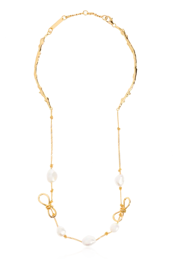 Marni Pearl And Chain Necklace - Gold