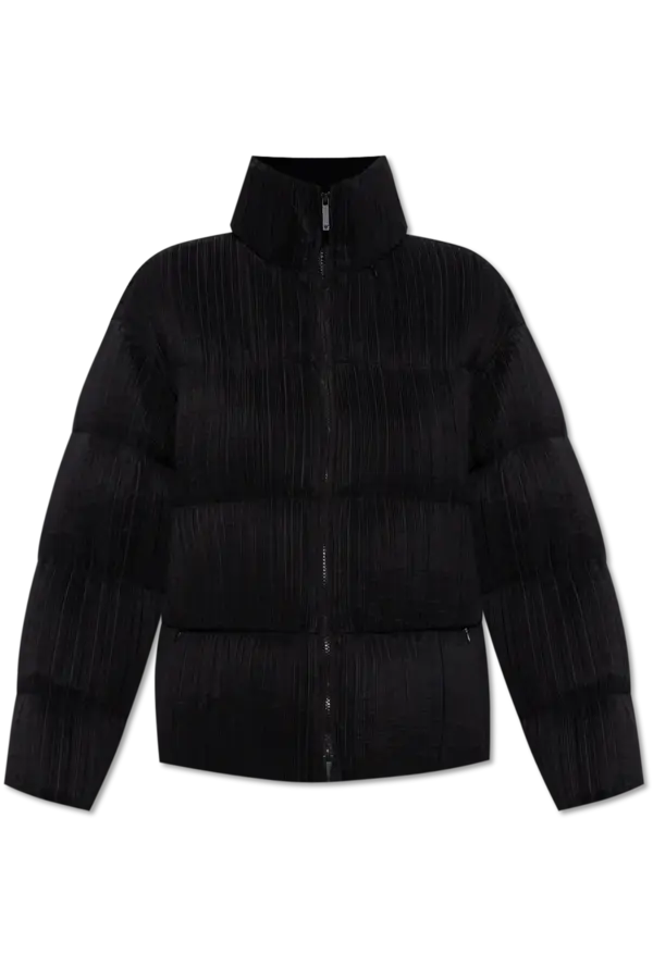 Emporio Armani Pleated Jacket With Stand-up Collar
