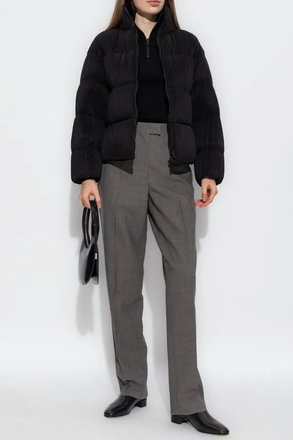 Emporio Armani Pleated Jacket With Stand-up Collar
