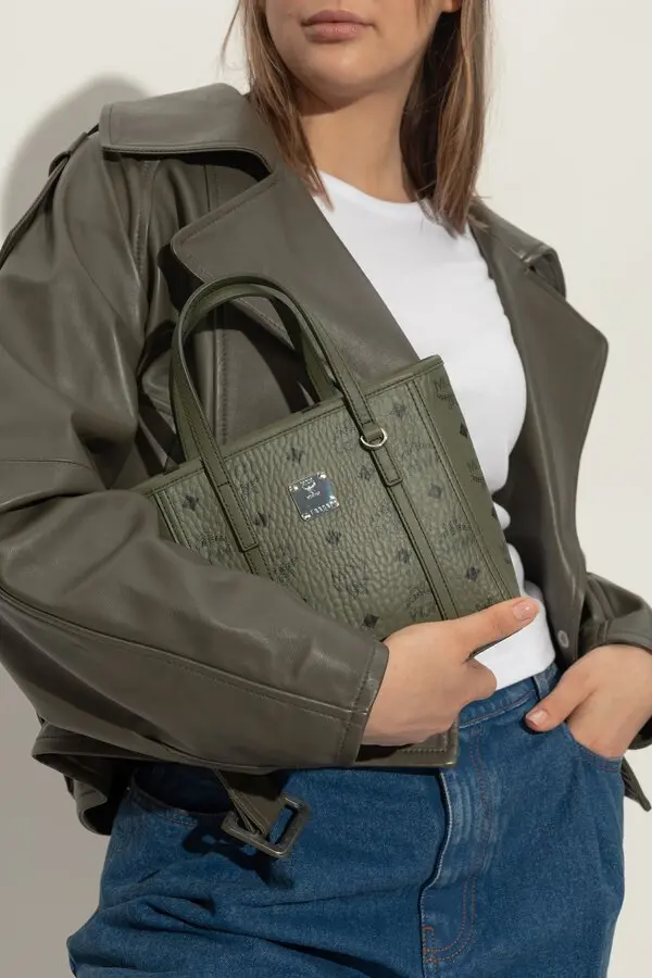 Mcm Handbag With Visetos Print - Green