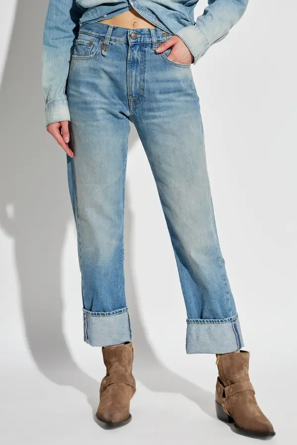 R13 Relaxed Boyfriend Fit Jeans With Embroidered Logo
