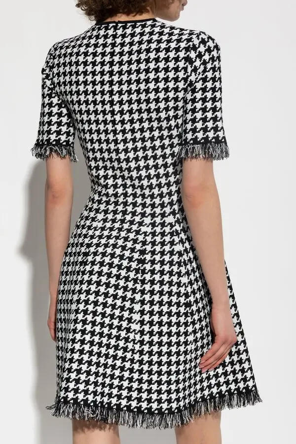 Alexander McQueen Houndstooth Patterned Dress