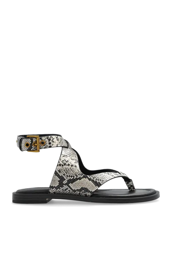 Michael Kors Irene Snakeskin Sandals - Cream