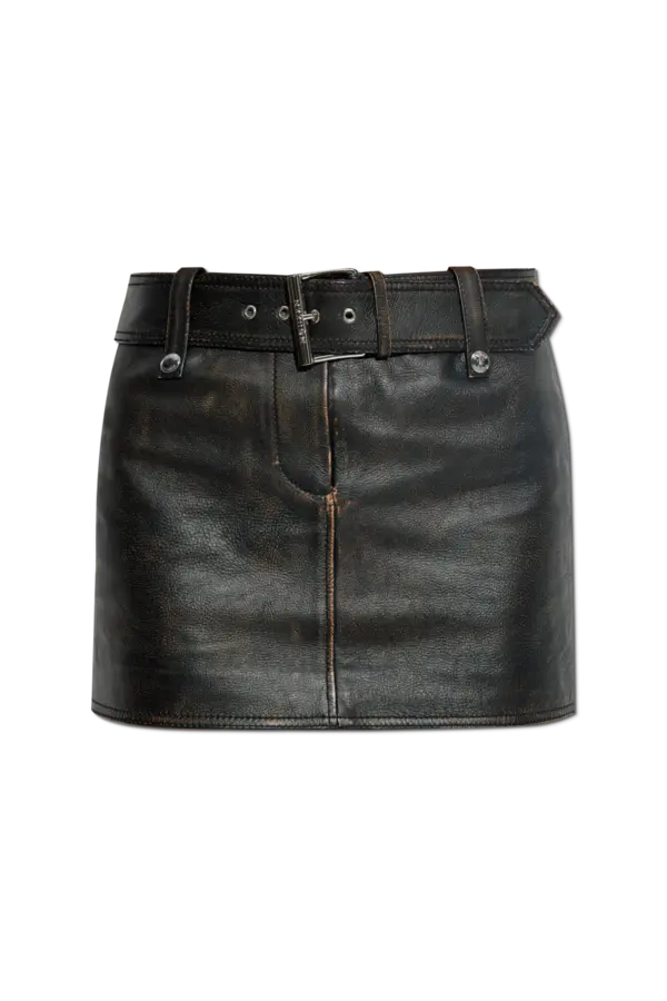 Alexander McQueen Leather Mini Skirt