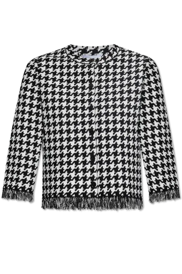 Alexander McQueen Houndstooth Patterned Cardigan - Black