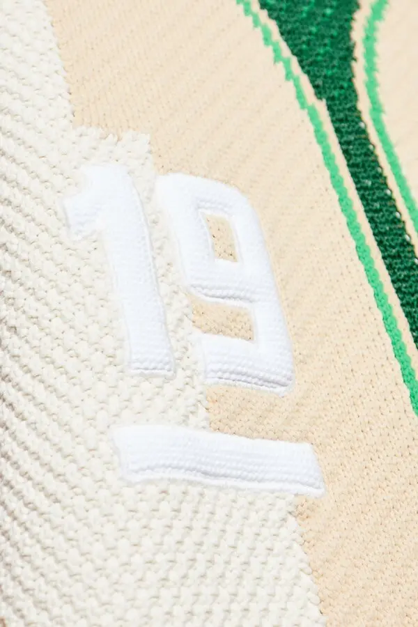 Lacoste Patterned Knit Vest - Cream