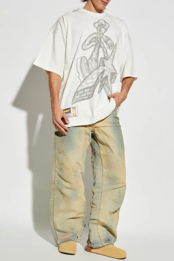 PDF Patterned Bootcut Jeans