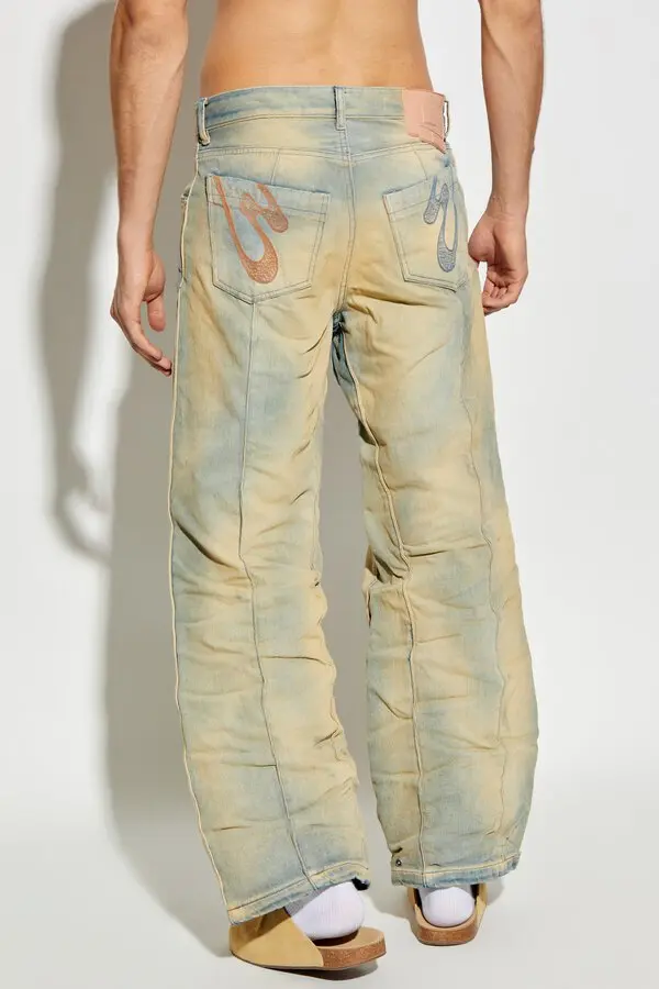 PDF Patterned Bootcut Jeans