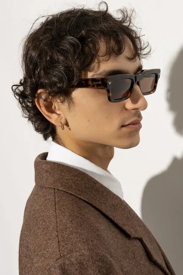Valentino Garavani Rectangular Frame Sunglasses - Brown