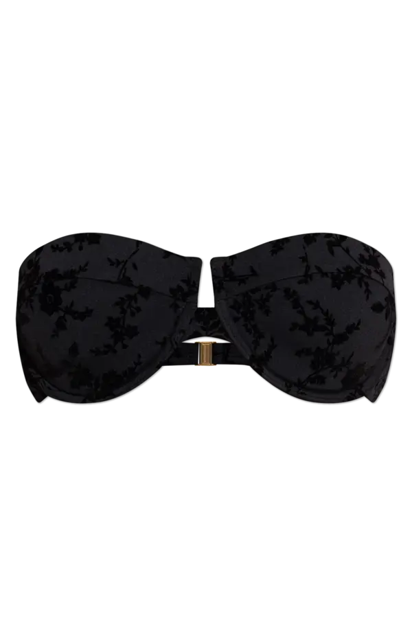Zimmermann Floral Bandeau Bikini Top - Black