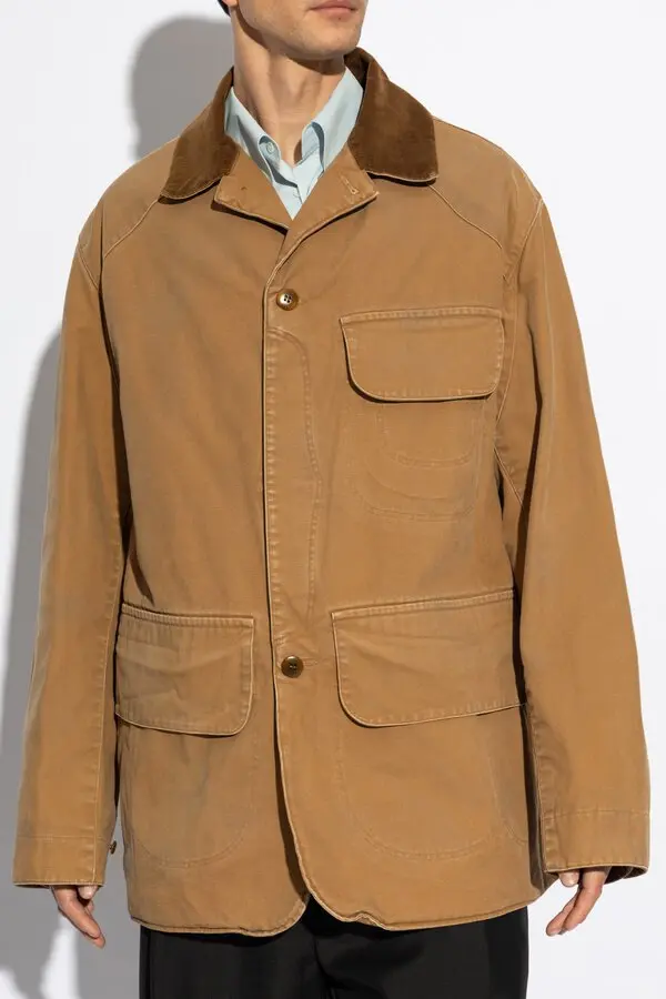 MAISON MARGIELA Cotton Jacket With Corduroy Collar And Pockets