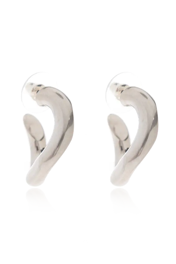 Isabel Marant Étoile Engraved Logo Brass Earrings - Silver