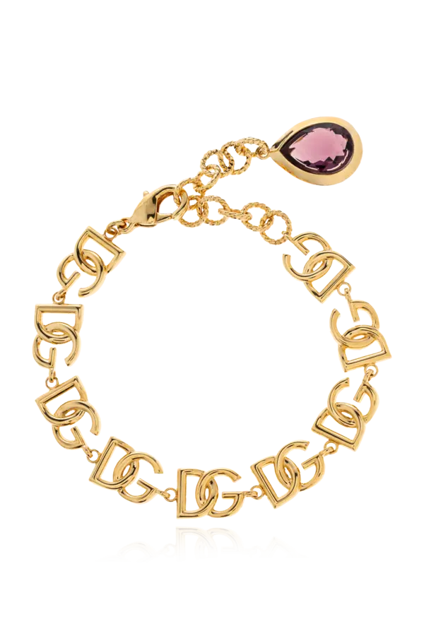 Dolce & Gabbana Dg Monogram Crystal Bracelet - Gold