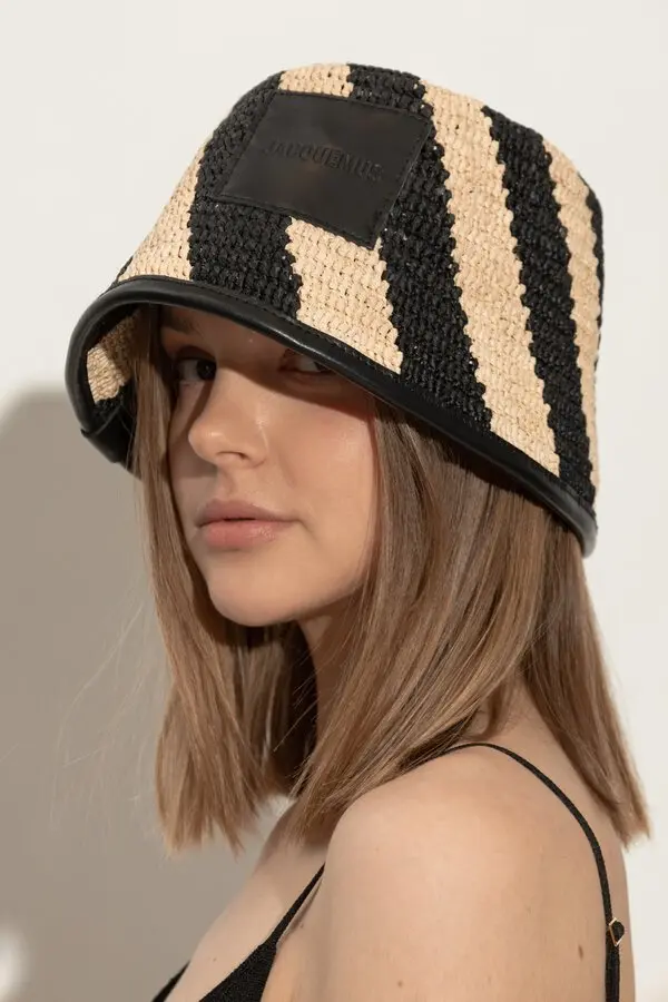 Jacquemus Raffia And Leather Bucket Hat