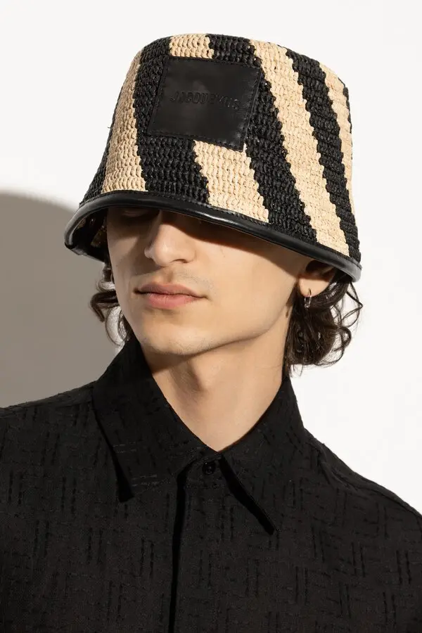 Jacquemus Raffia And Leather Bucket Hat