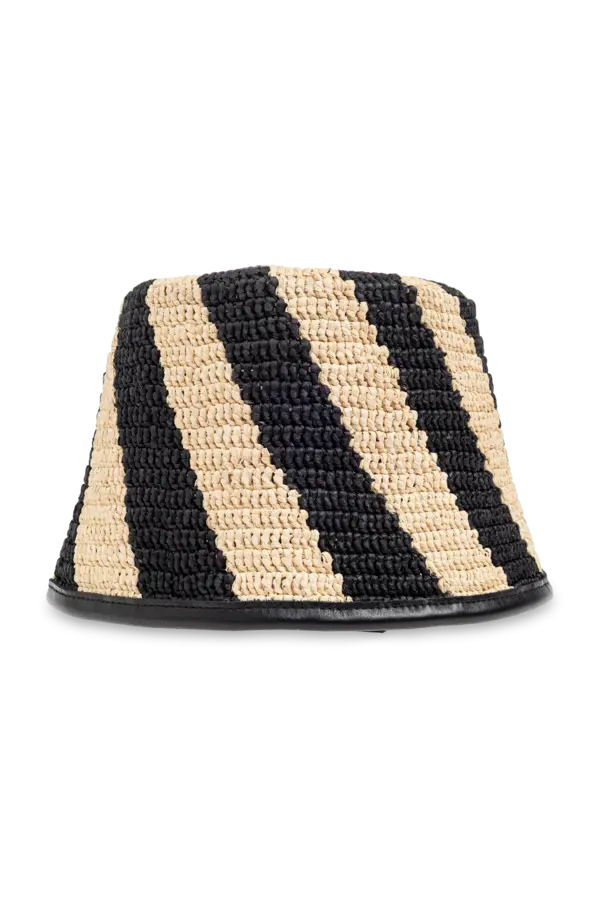 Jacquemus Raffia And Leather Bucket Hat