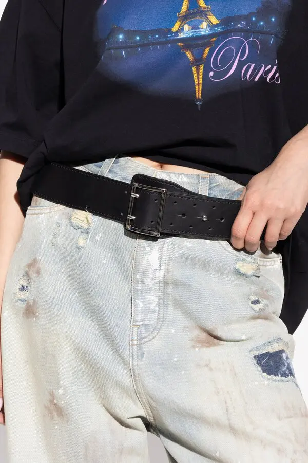 Vetements Leather Belt - Black