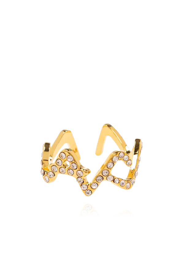 Marni Brass Ring With Cubic Zirconia - Gold