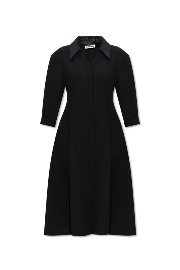 JIL SANDER Wool Midi Dress