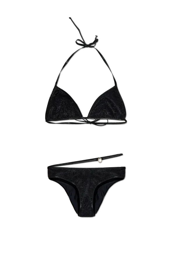Oseree Two-piece Shimmering Swimsuit - Black